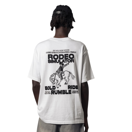 TSHIRT GOODIES SPORTIVE RODEO SIMULATOR WHITE TEE - Hutchis